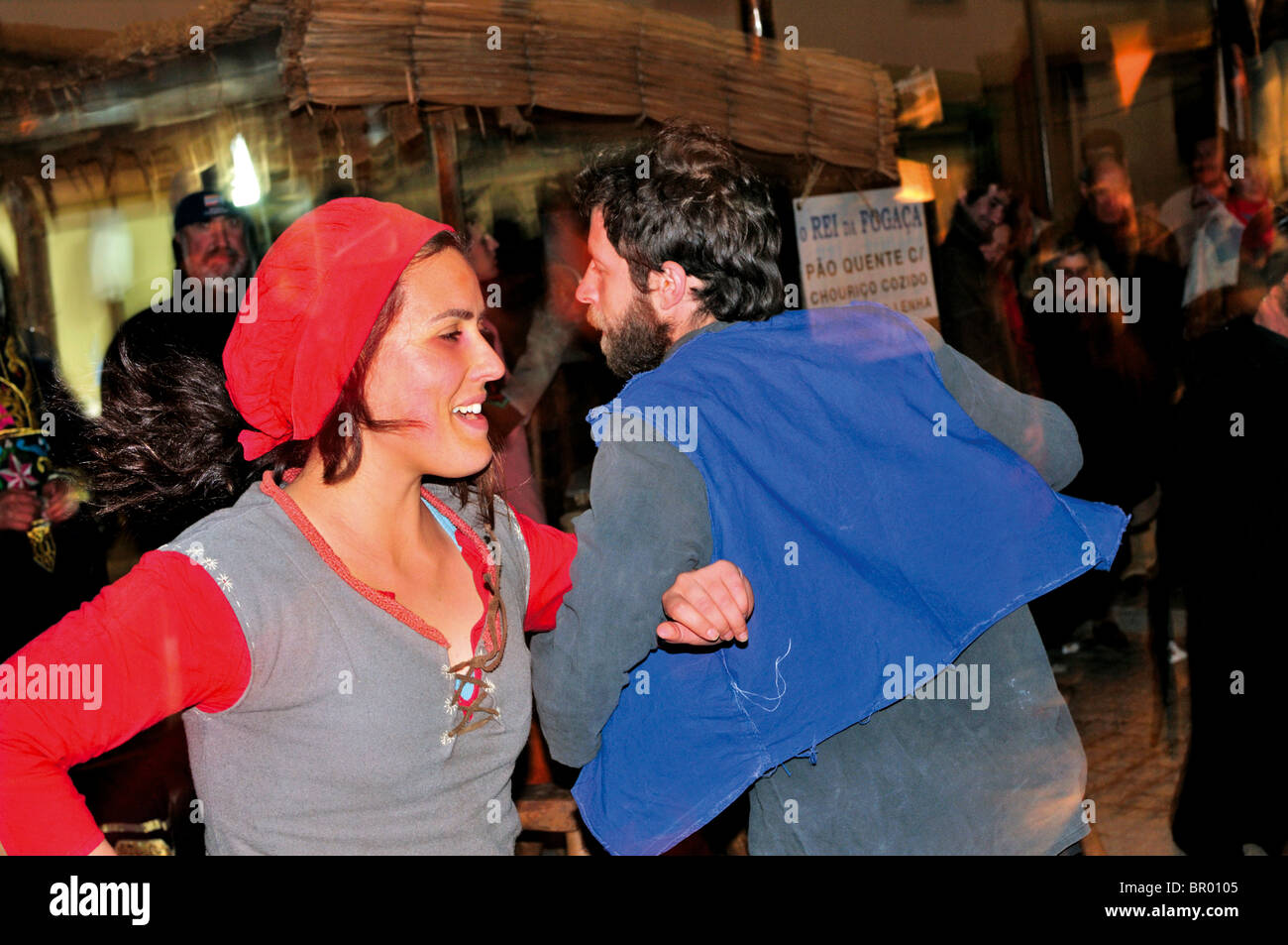 Portugal, Alentejo: Couple dancing at Medieval Festival around the ...