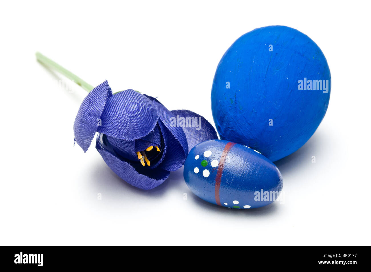 Blue easter decoration isolated on white background Stock Photo - Alamy