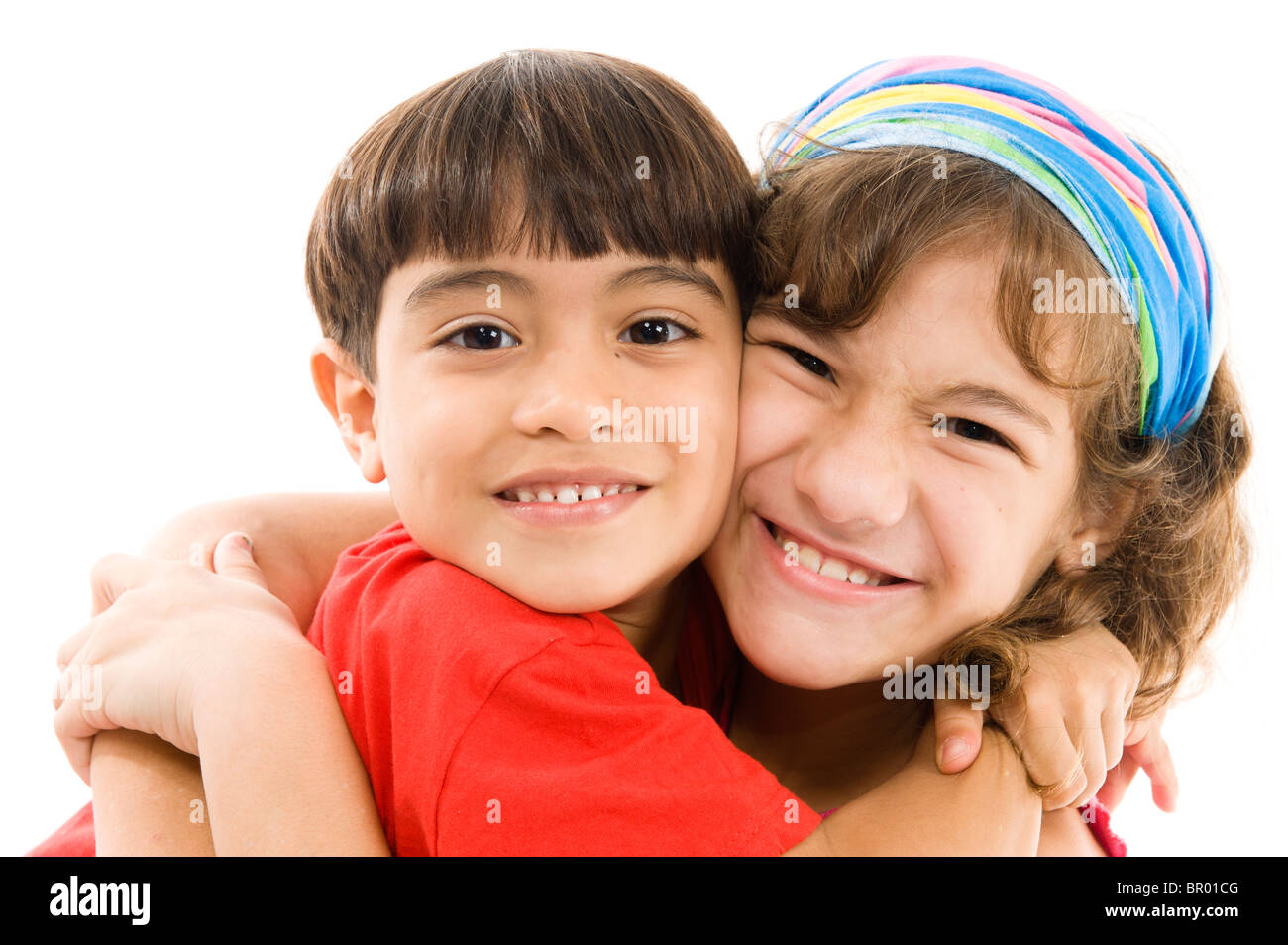 A Happy Child giving a hug in other one Stock Photo - Alamy