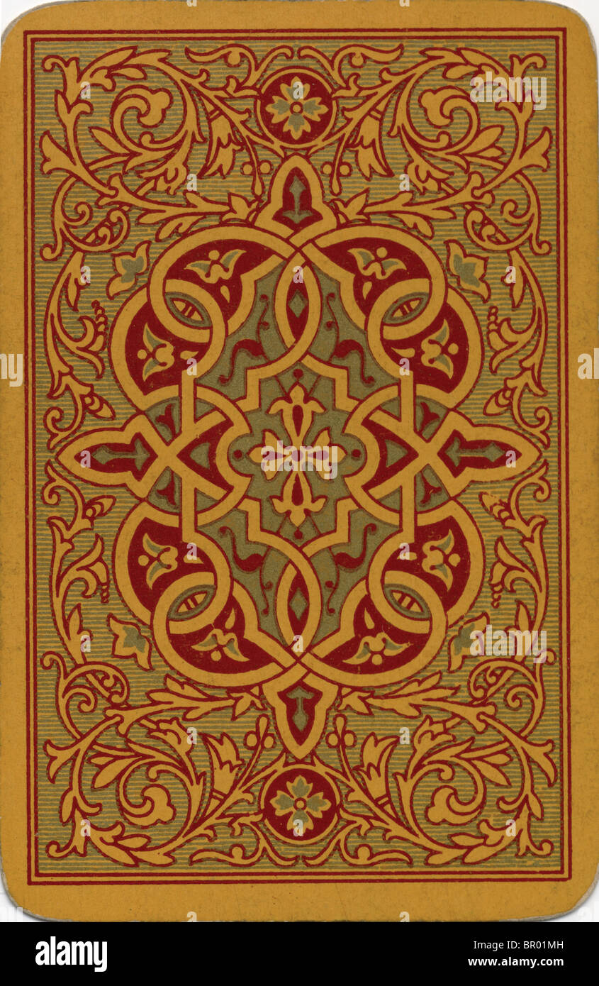 Ornate decoration on the backside of a deck of cards Stock Photo - Alamy