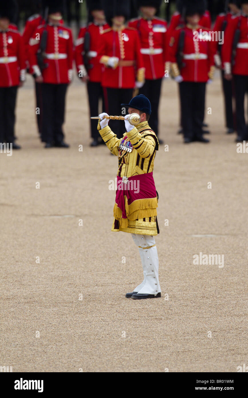 Drum Major Ben Roberts during the Massed Bands Troop. "Trooping the Colour" 2010 Stock Photo - Alamy