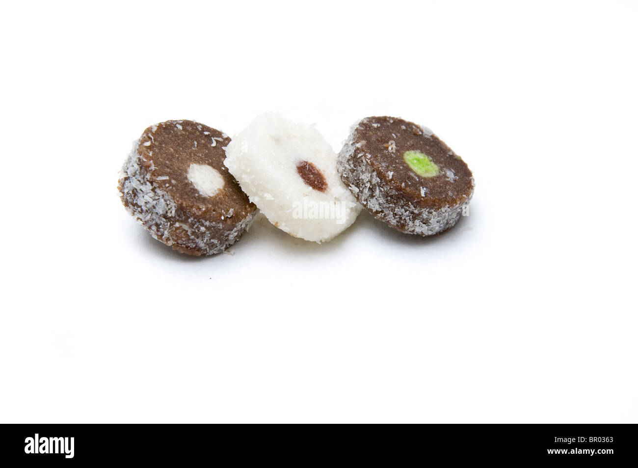 Three slices of coco rod Stock Photo - Alamy