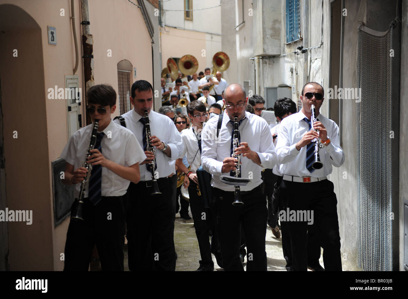a brass band playing for the procession for saint antony Stock Photo ...