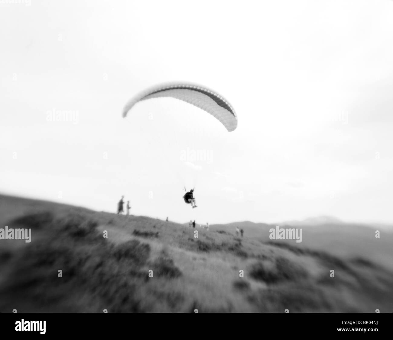 Flying paraglider Black and White Stock Photos & Images - Alamy