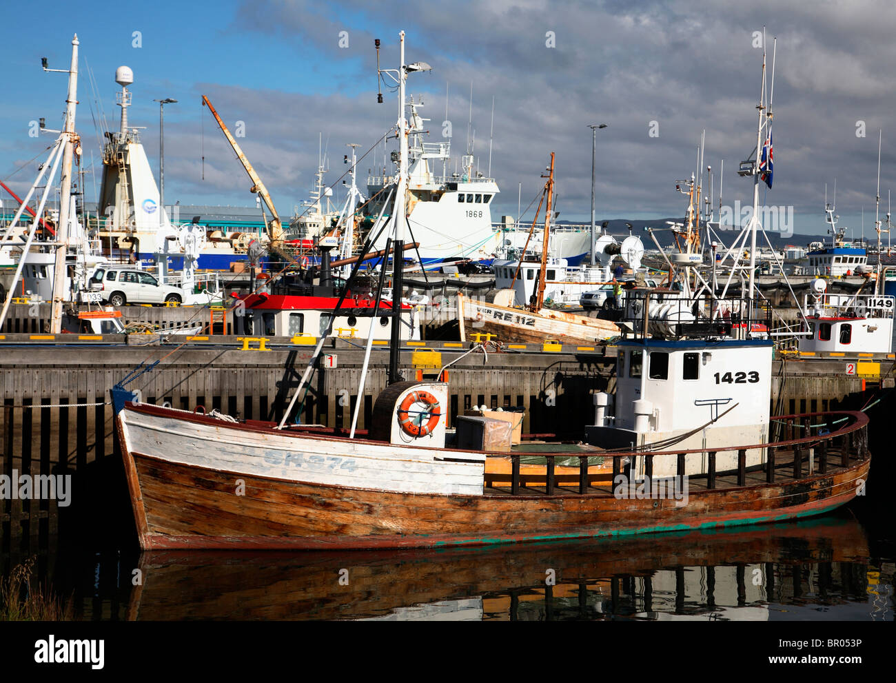 Reykjavik Harbour fishing boats Stock Photo - Alamy