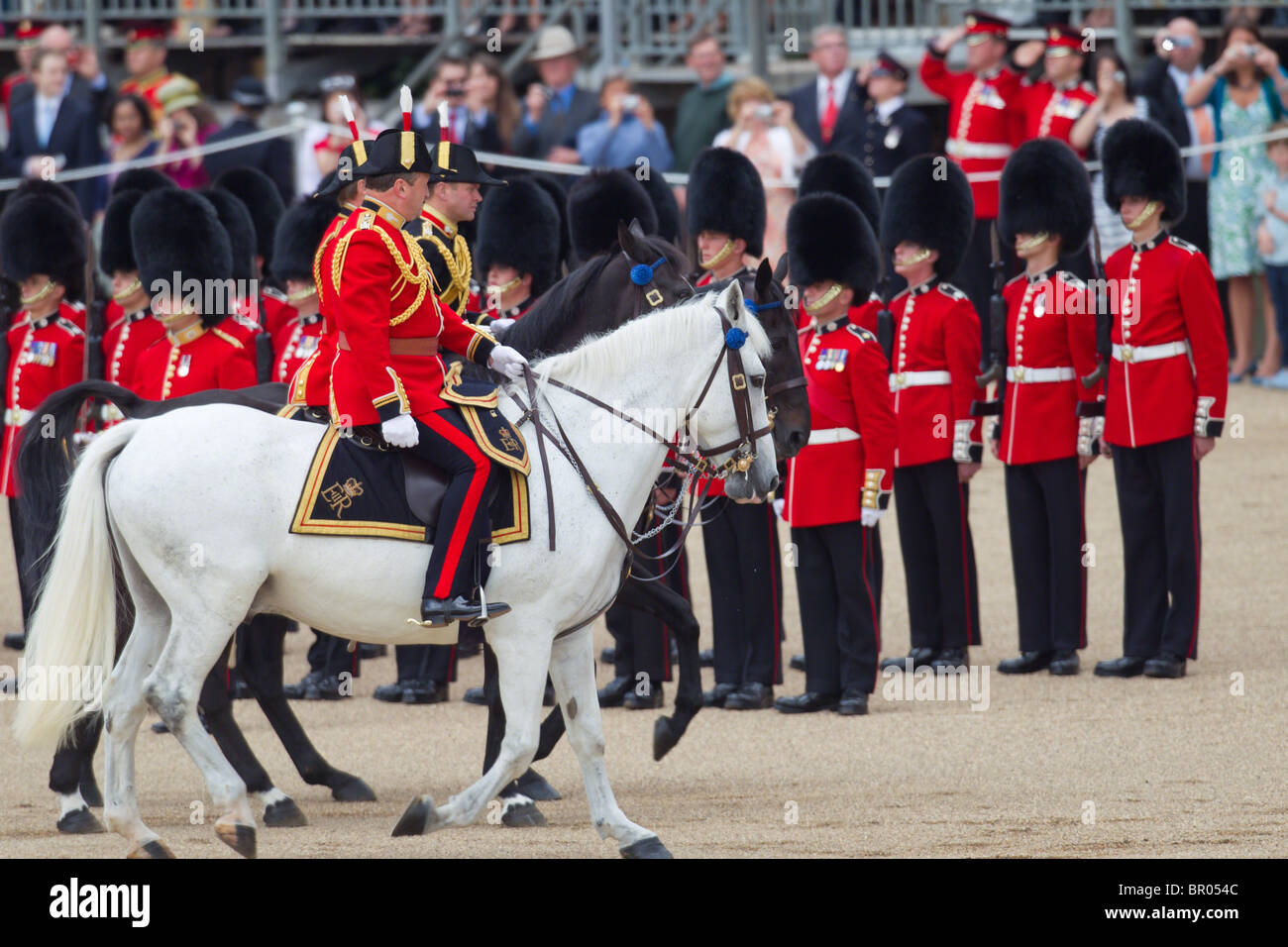 Crown Equerries inspecting the line. "Trooping the Colour" 2010 Stock ...