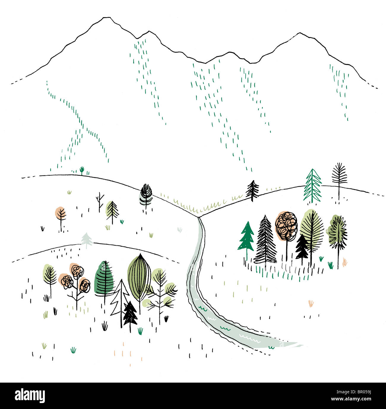 High in mountains trees Cut Out Stock Images & Pictures - Alamy