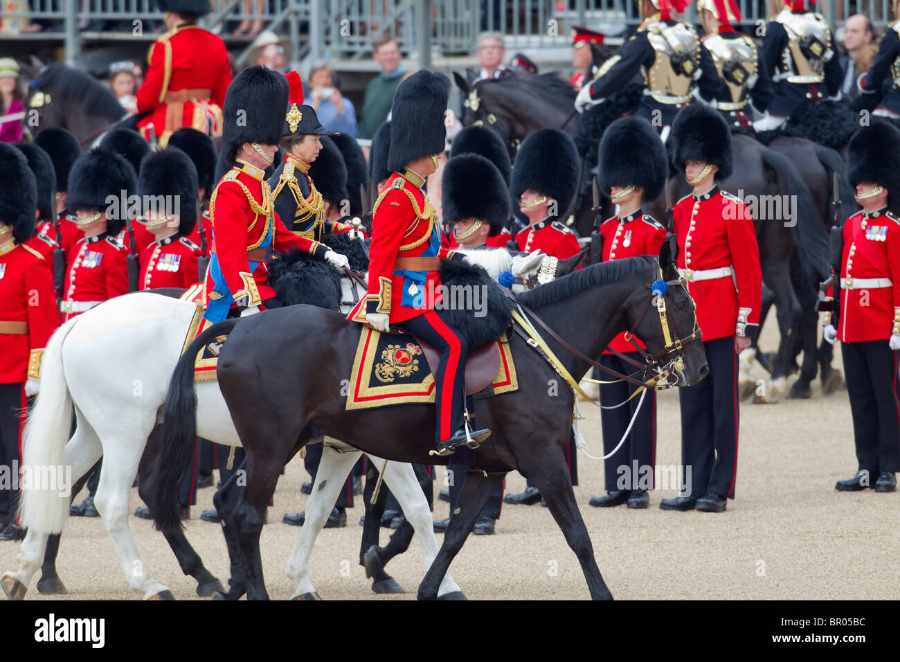 The Royal Colonels inspecting the line. "Trooping the Colour" 2010 ...