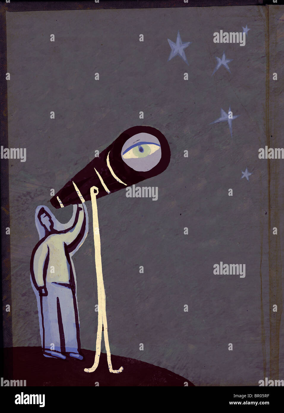 Man telescope night sky hi-res stock photography and images - Alamy
