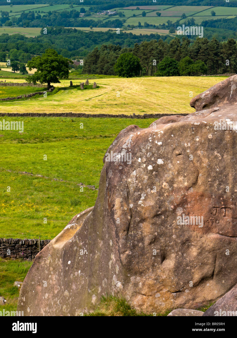 Rock formation on the Limestone Way a long distance bridleway in the ...