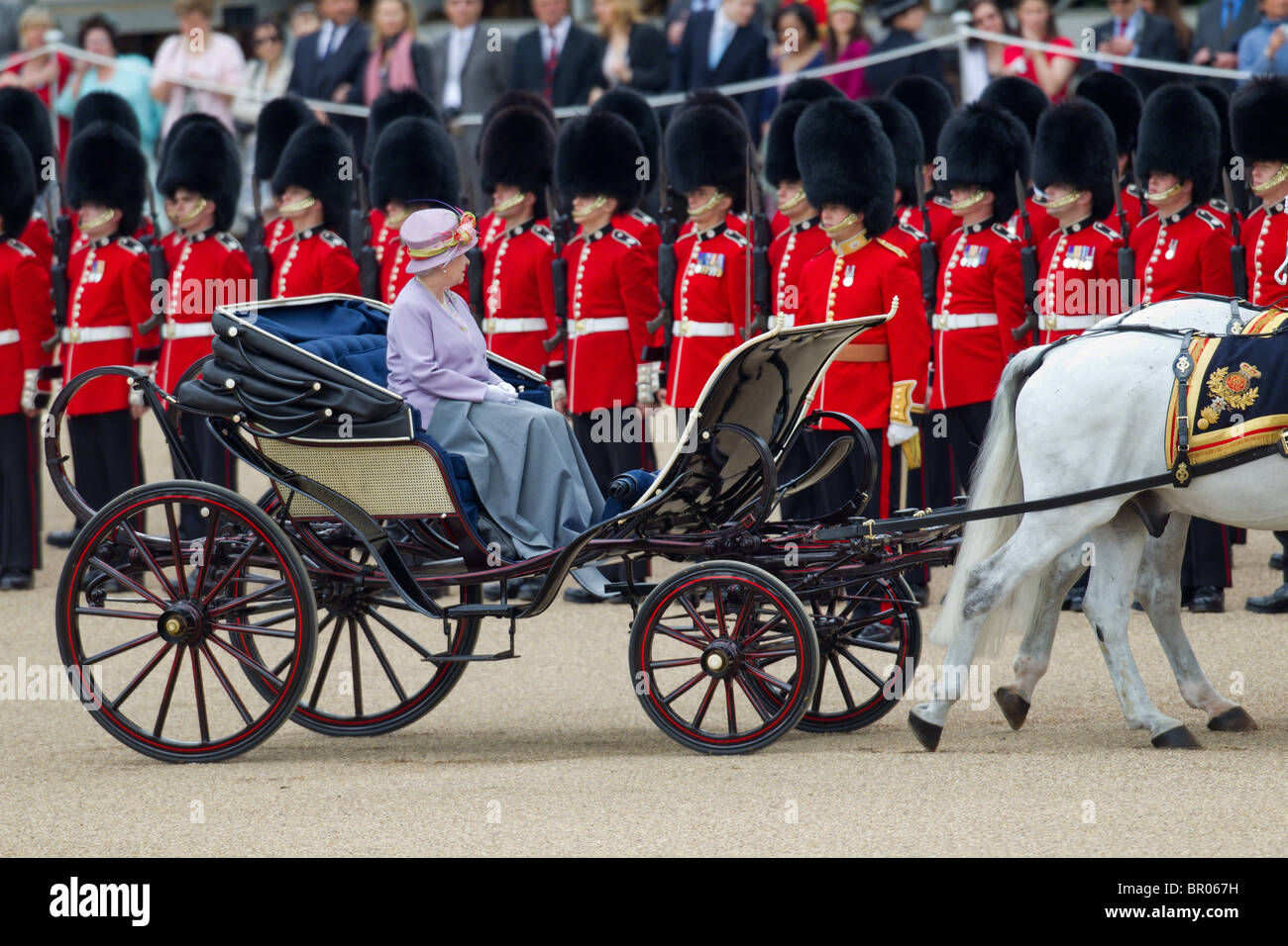 The Queen at the "Inspection of the Line". "Trooping the Colour" 2010 ...