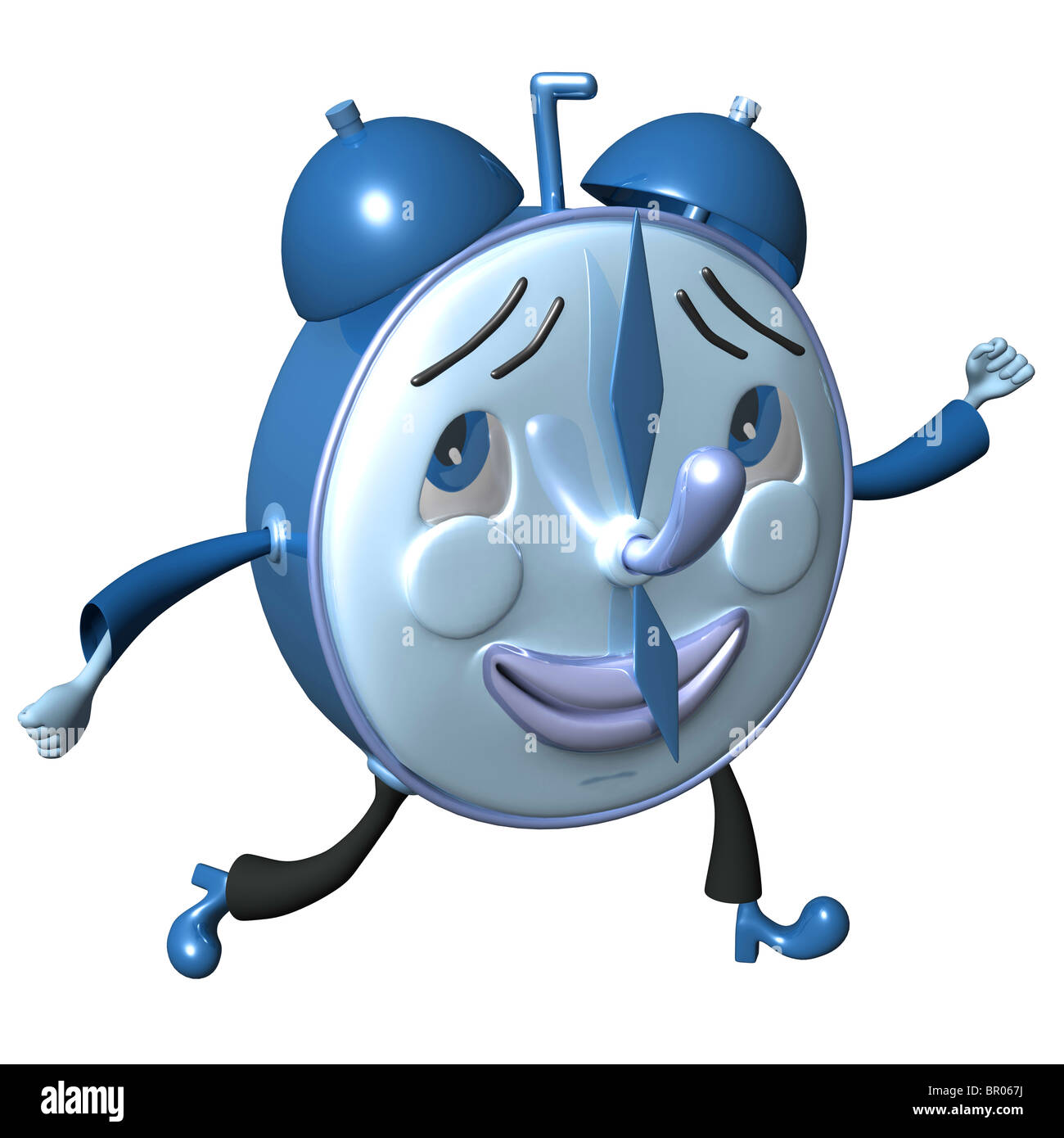 A clock on the run illustrated in a 3D style Stock Photo - Alamy