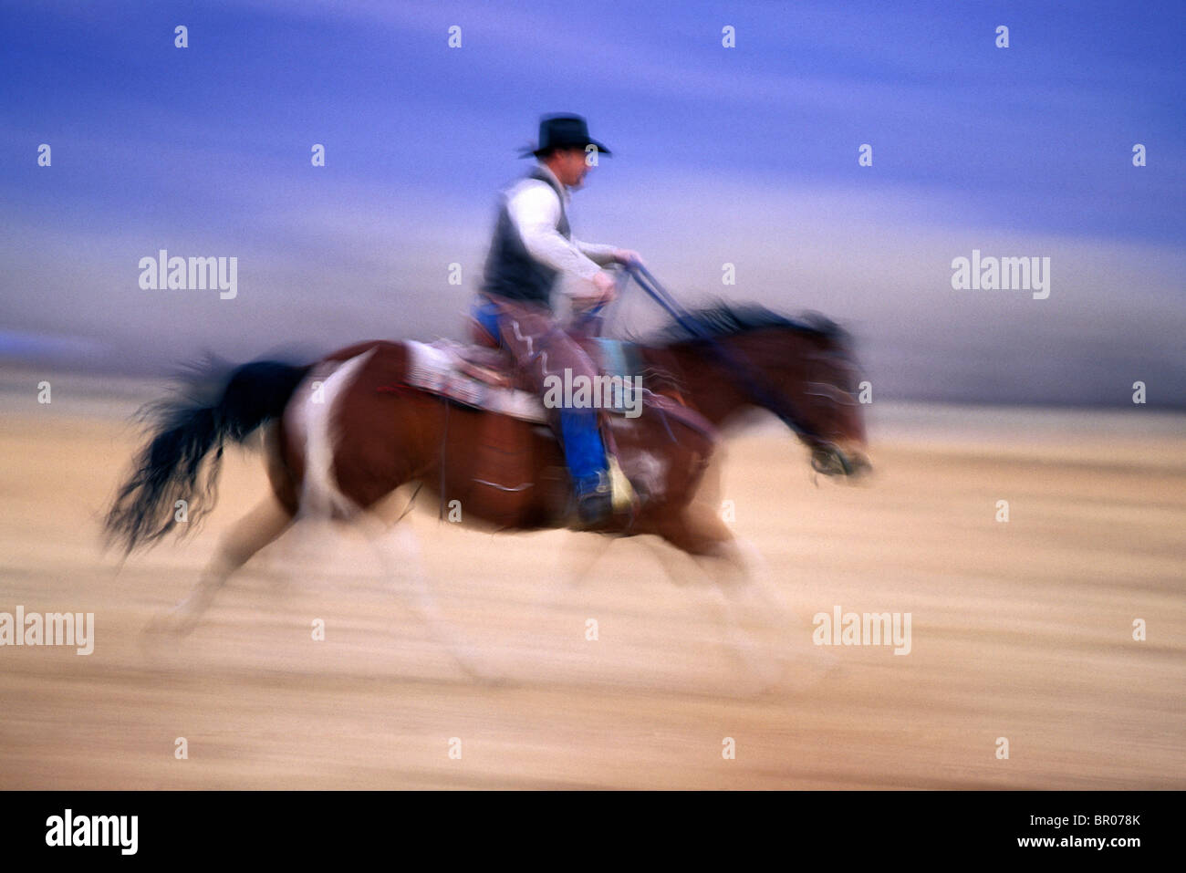 A cowboy riding a horse Stock Photo - Alamy