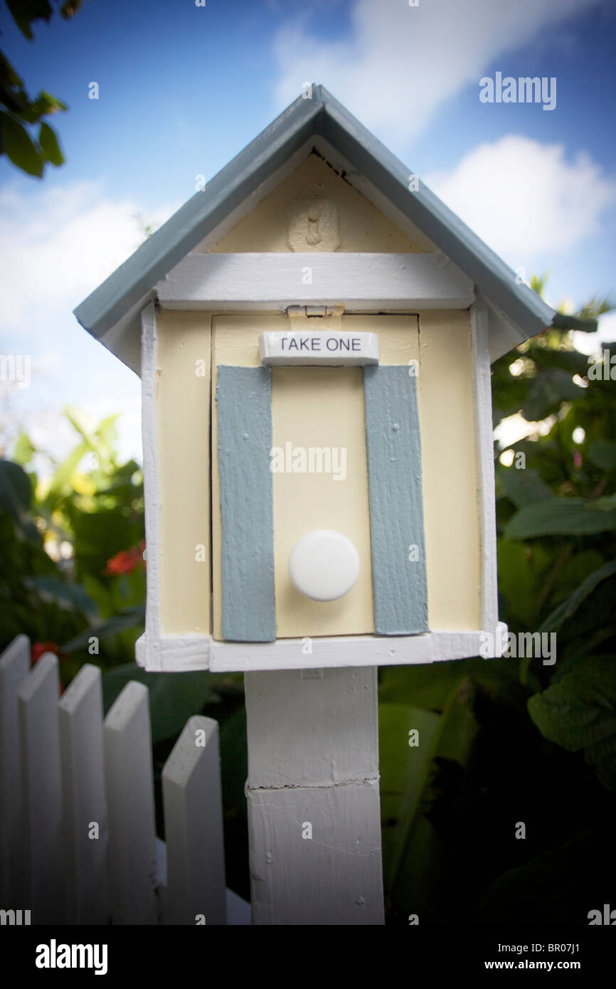 A quaint, unique wooden mailbox made to look like a house Stock Photo ...