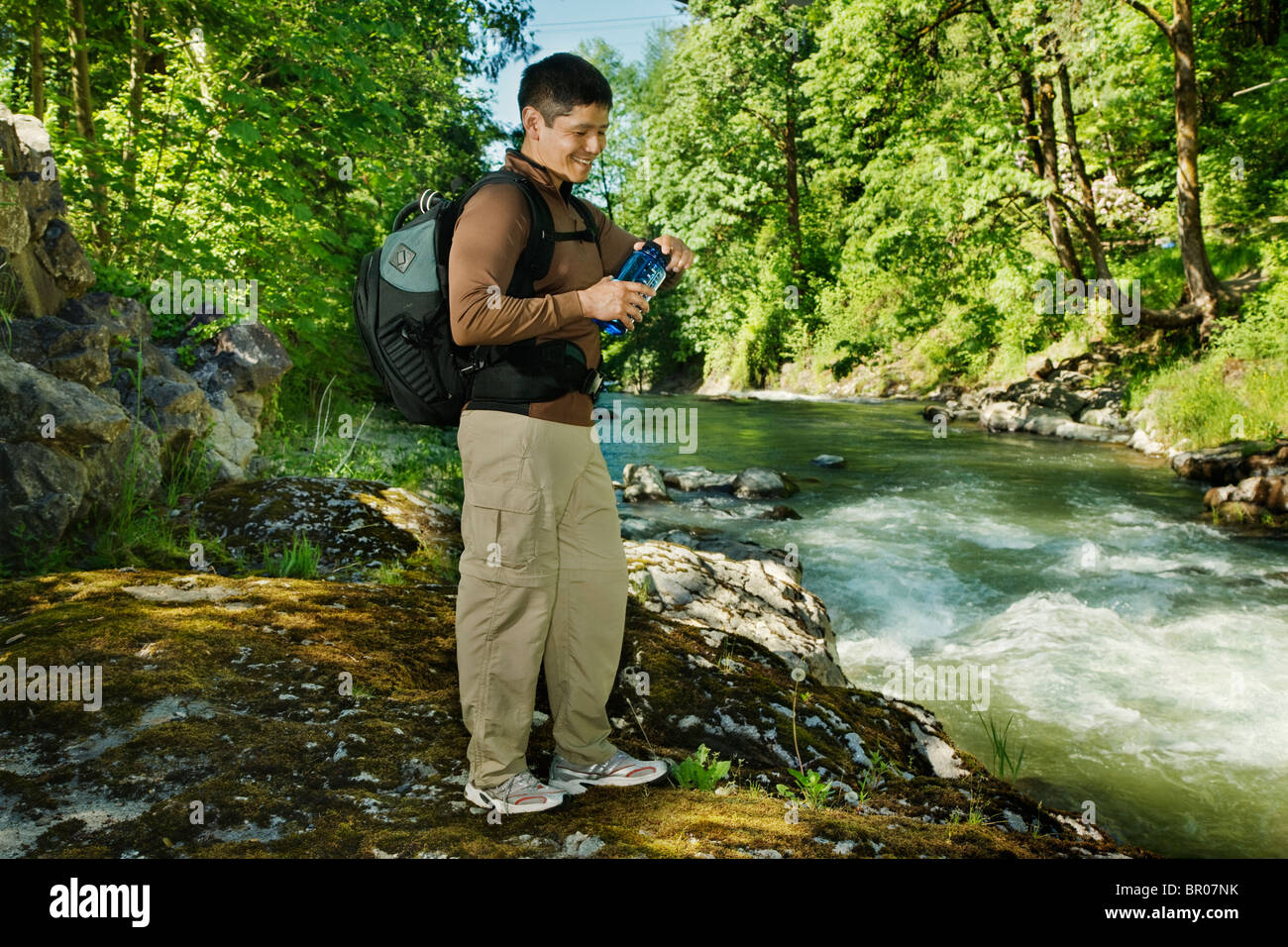 Man Drinking Water From River High Resolution Stock Photography and ...