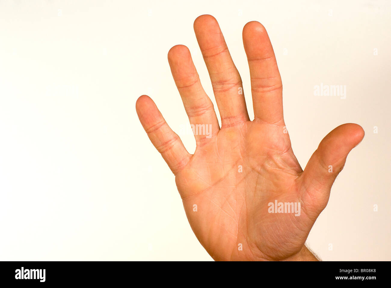 male hand showing five fingers Stock Photo - Alamy