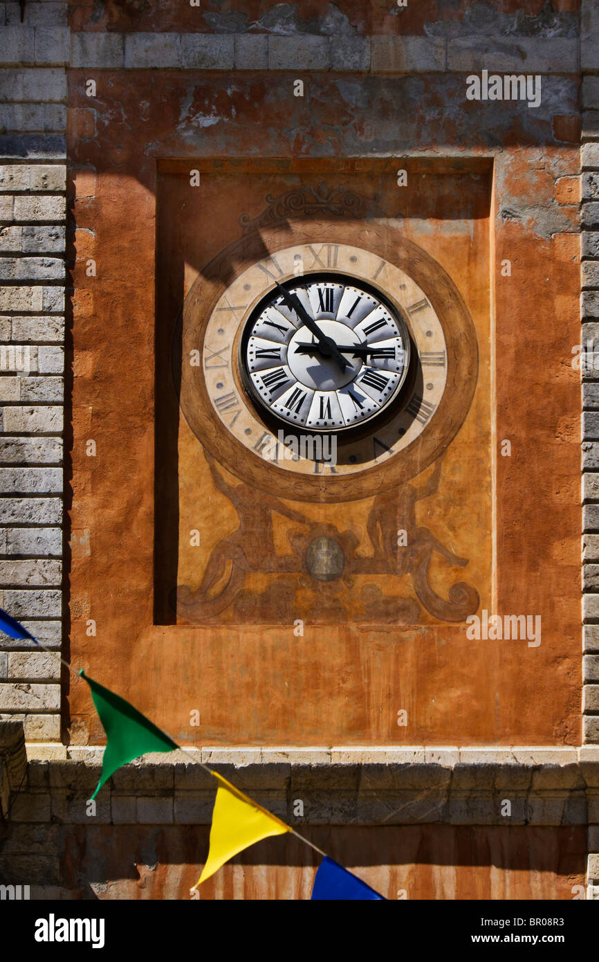 a close up of the clock in the clock tower Stock Photo - Alamy