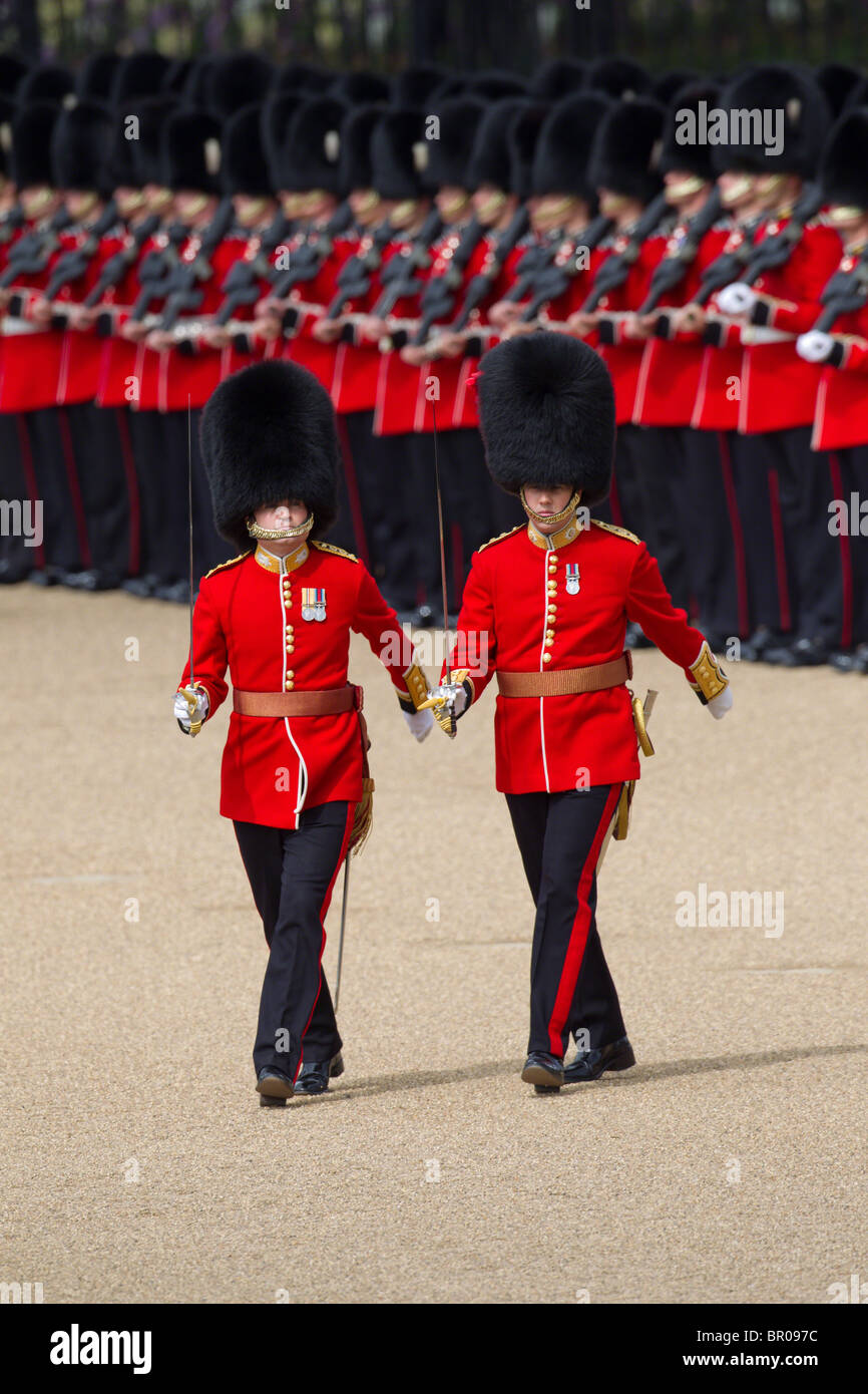Two Captains marching, swords drawn. "Trooping the Colour" 2010 Stock ...