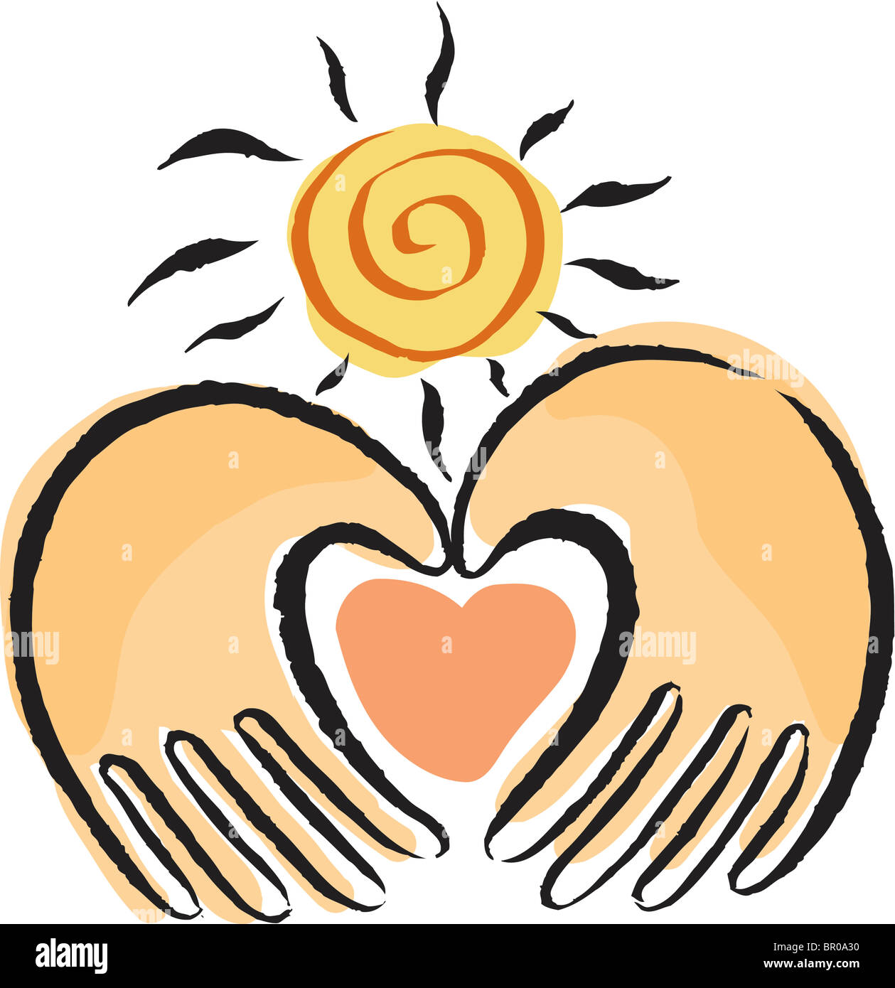 hands wrapping around a heart Stock Photo - Alamy