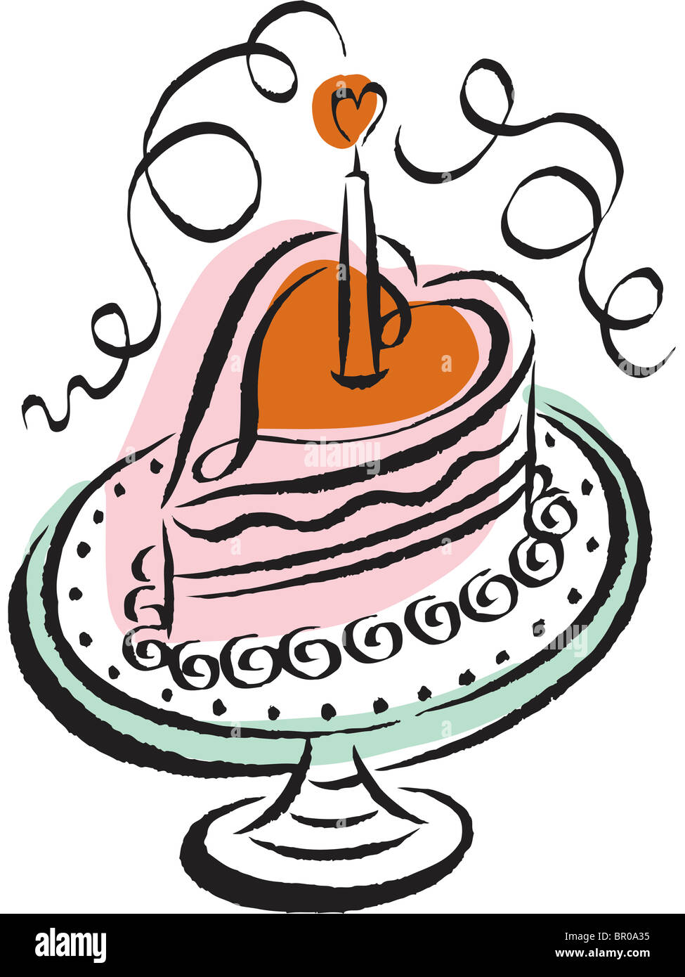 Birthday cake illustration hi-res stock photography and images - Alamy