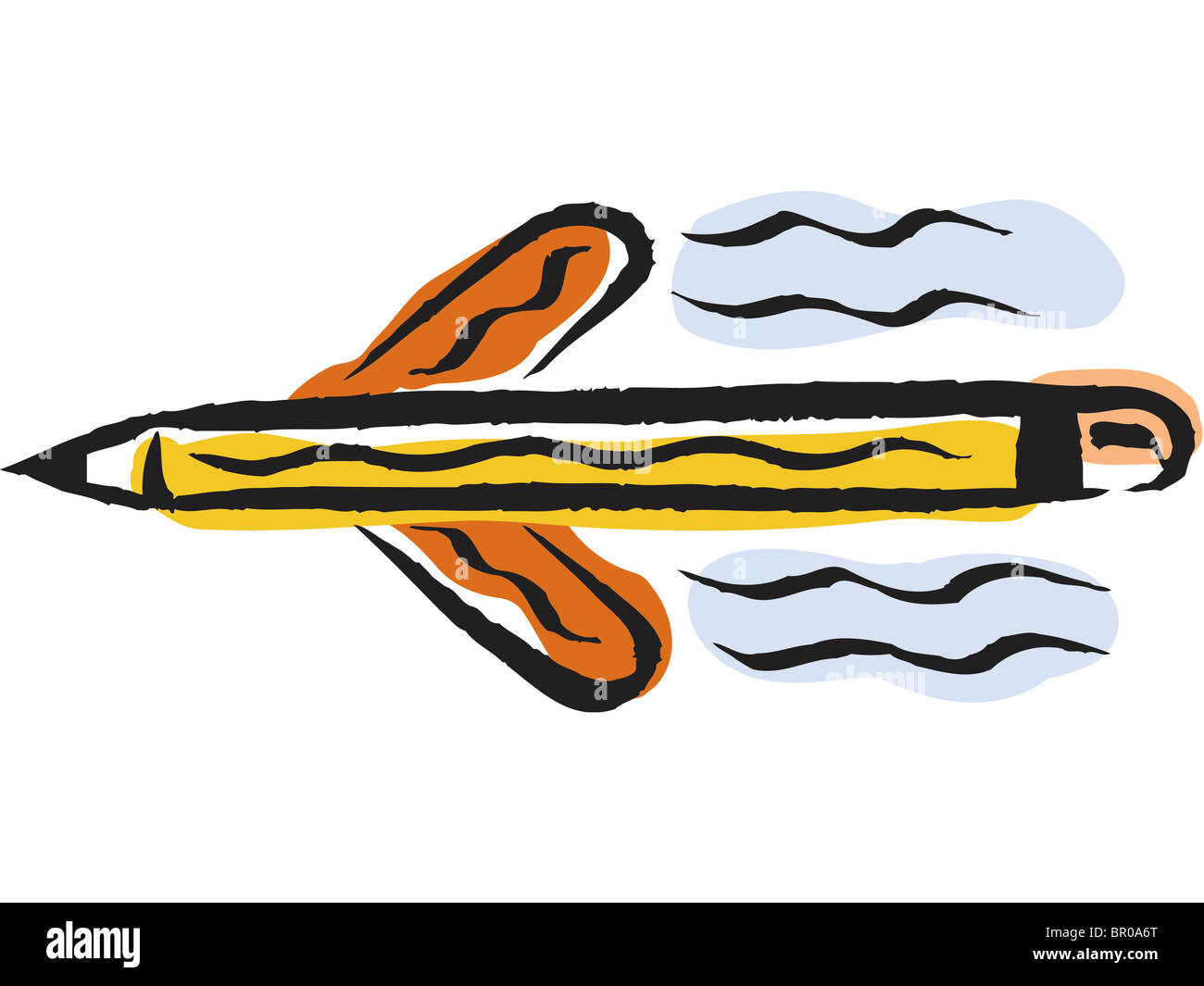 Flying pencil hi-res stock photography and images - Alamy