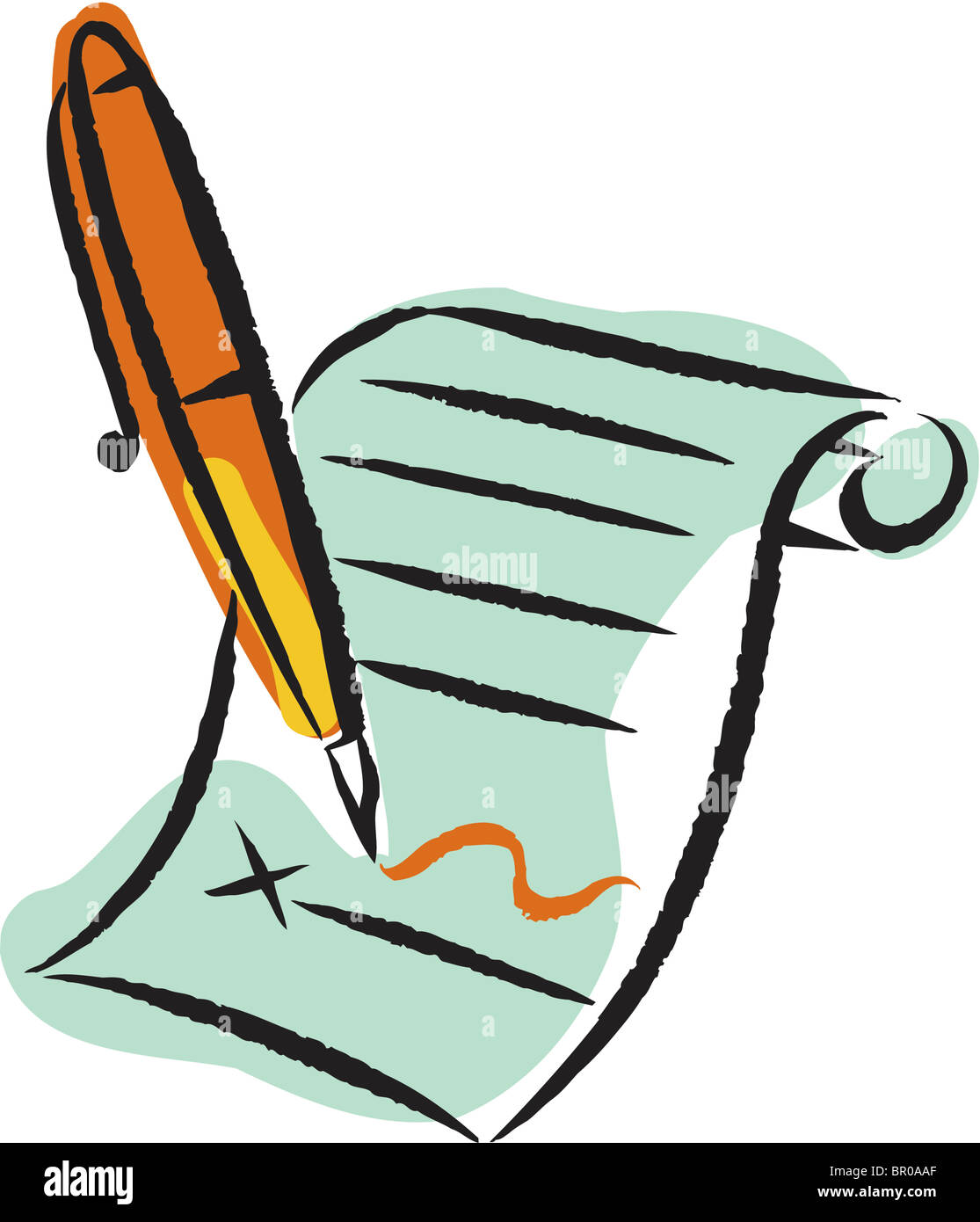 Pen signing contract Stock Photo - Alamy