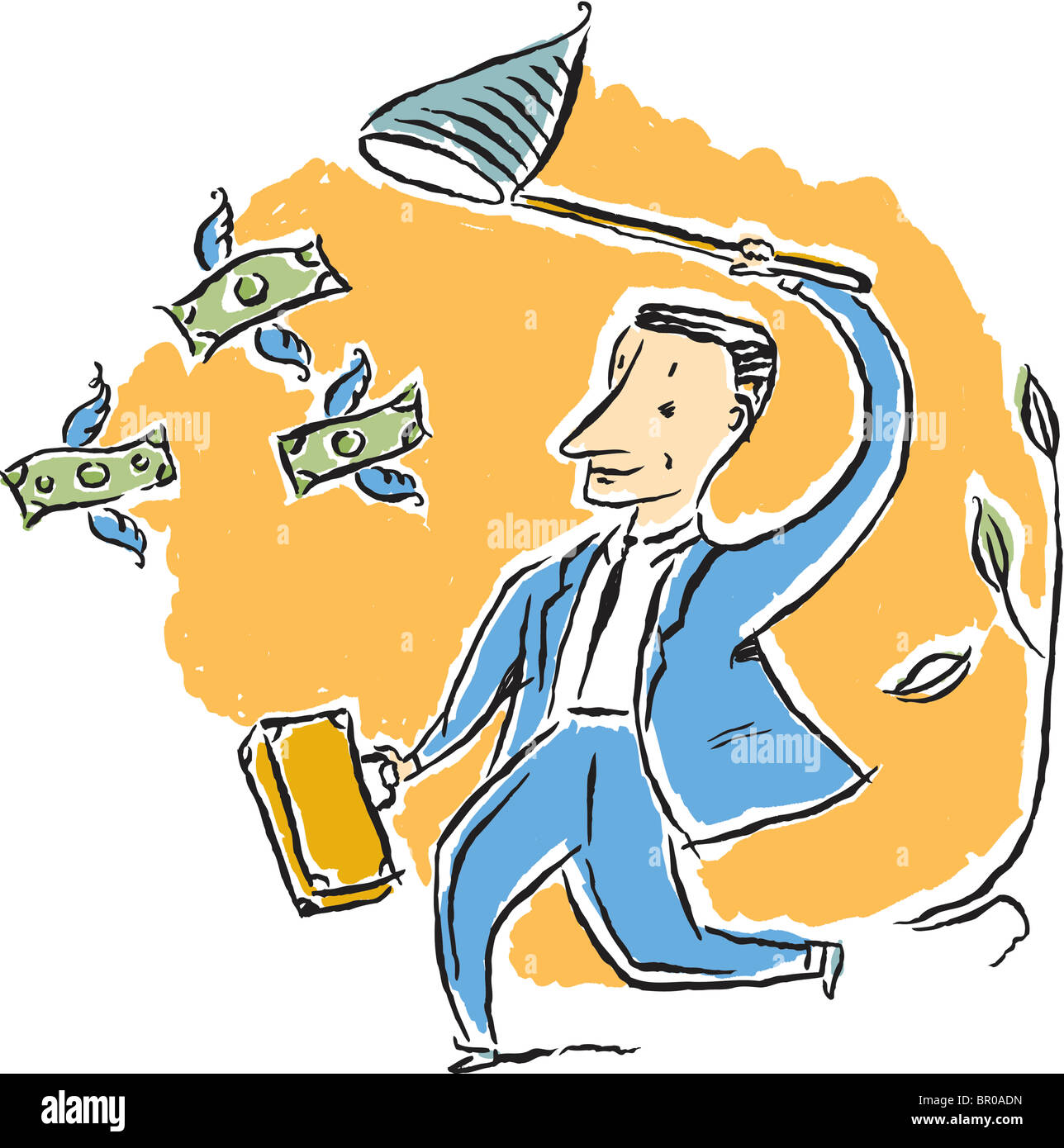 man chasing money Stock Photo - Alamy