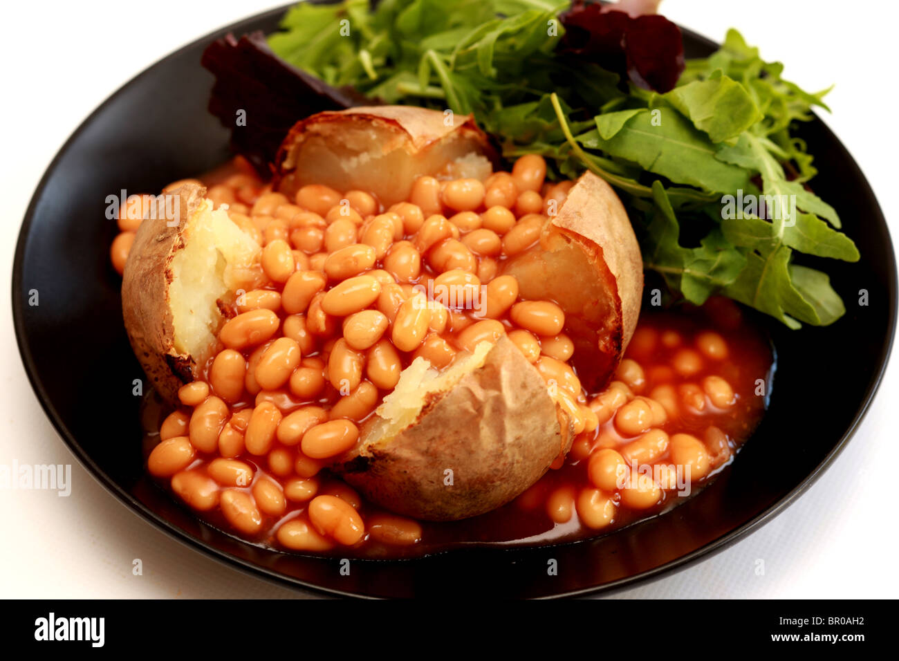 Jacket Potato with Baked Beans Stock Photo - Alamy
