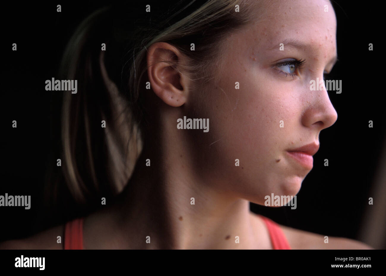 A headshot of a teenage female athlete Stock Photo - Alamy