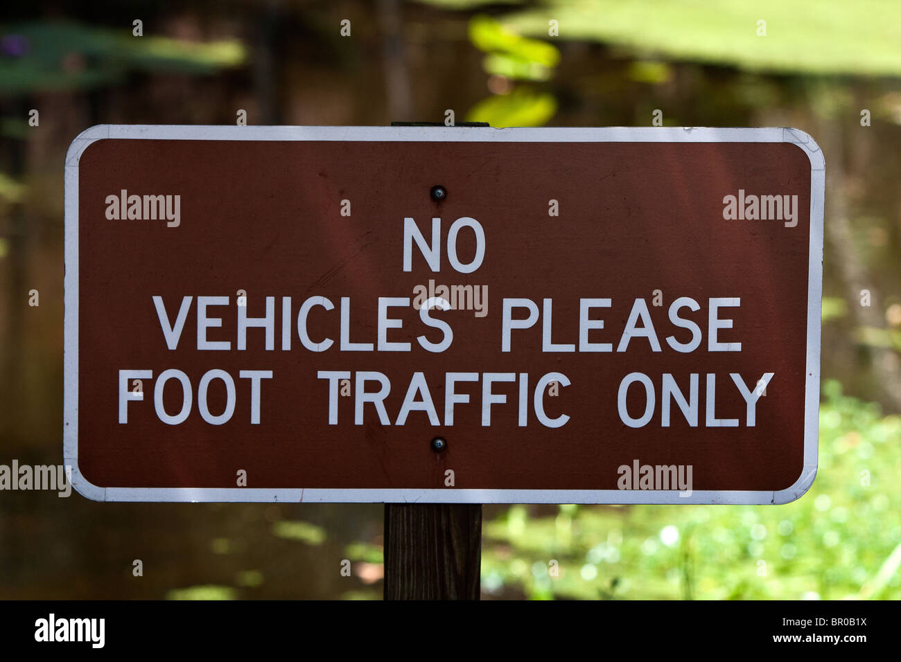 Restriction signs at a park Stock Photo - Alamy
