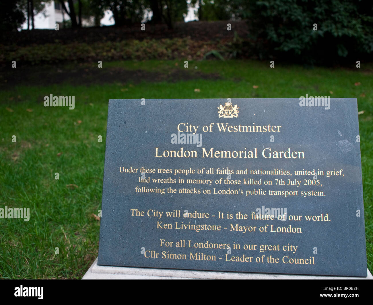 London Memorial Garden Stock Photo - Alamy