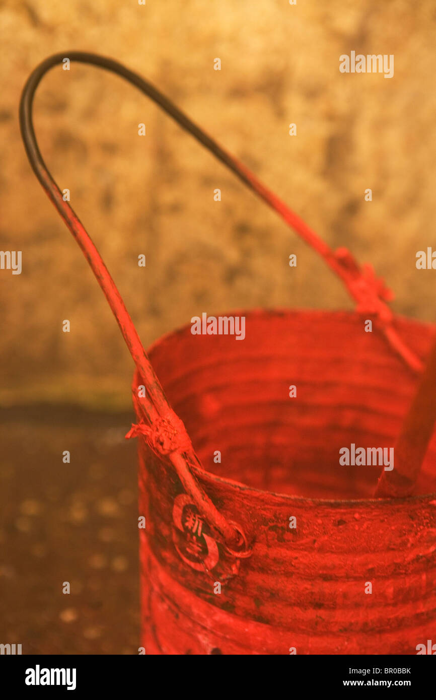 Red paint bucket Stock Photo - Alamy