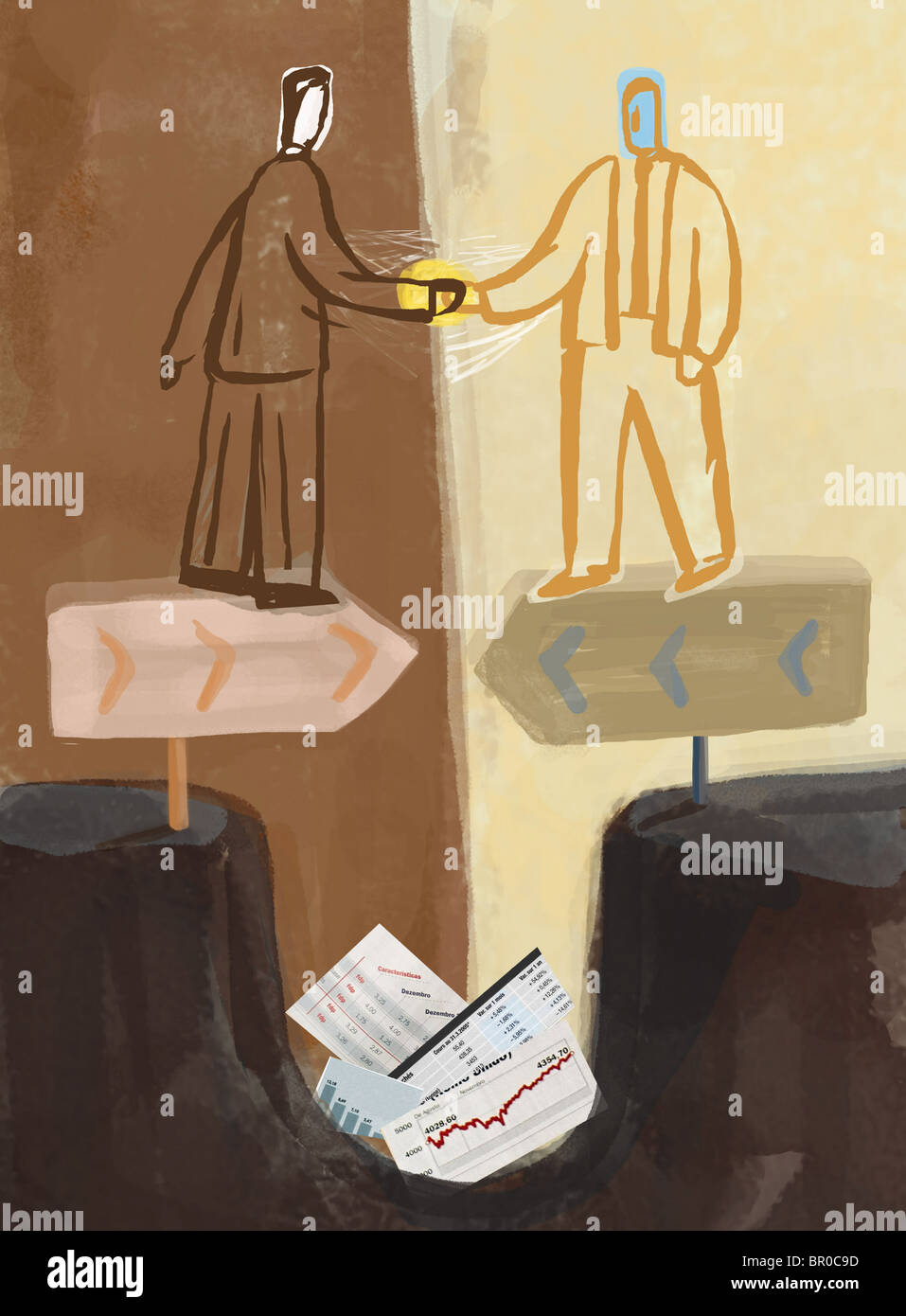 Illustration of corporate merger Stock Photo - Alamy