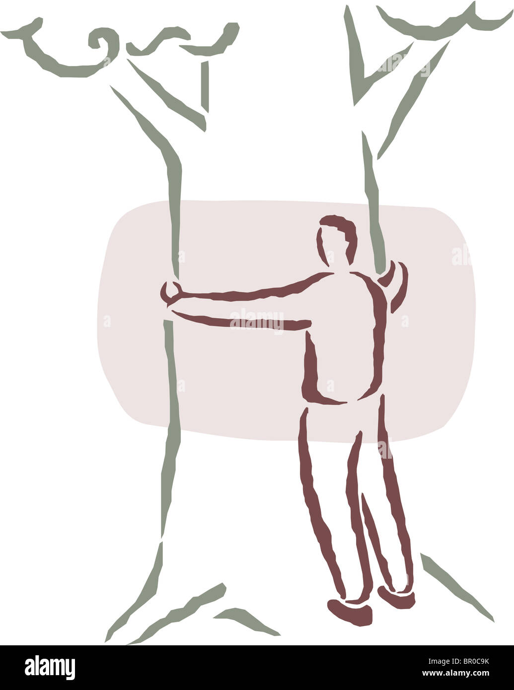 A man hugging a tree Stock Photo - Alamy