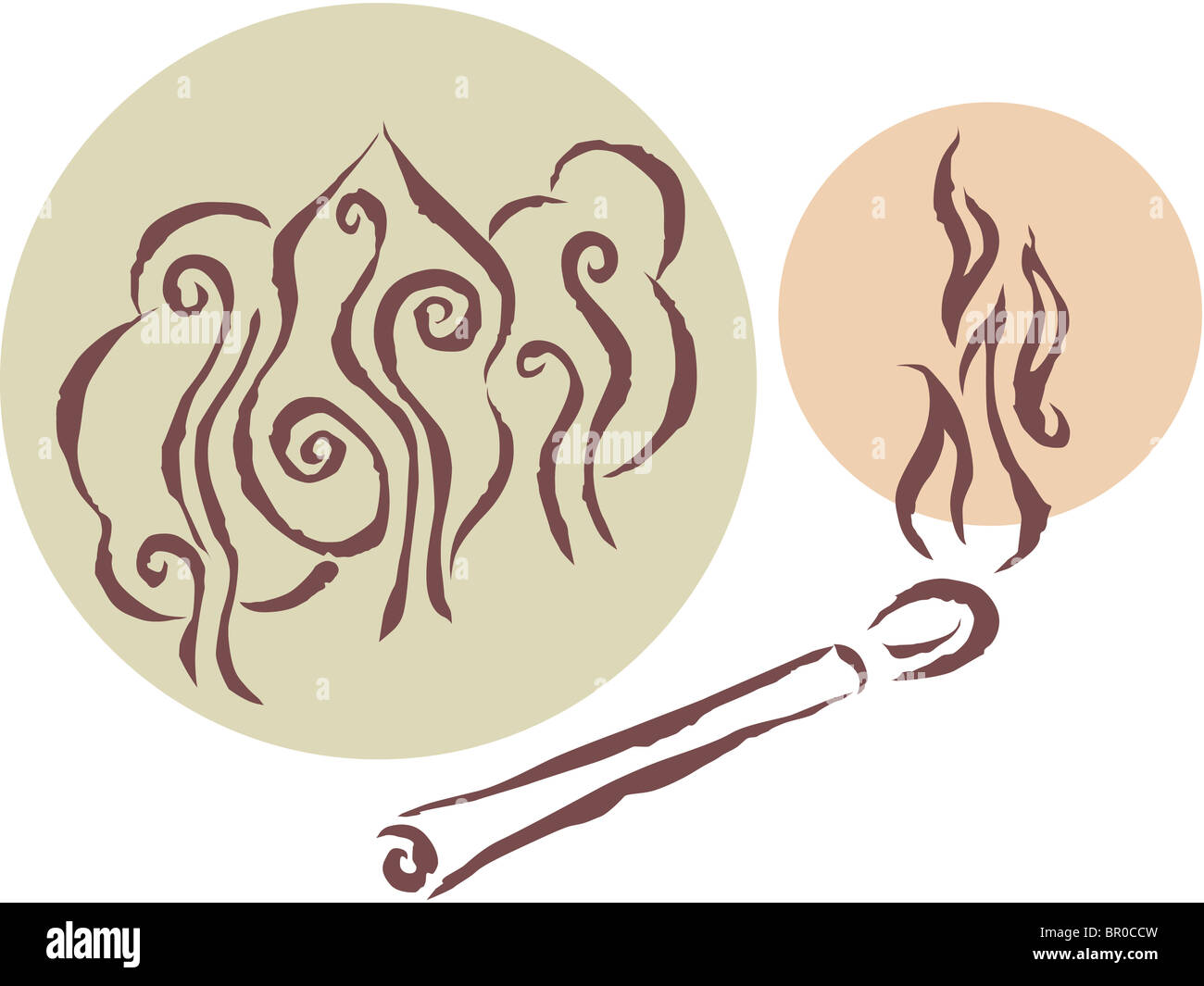 A lighted matchstick and a forest fire Stock Photo - Alamy