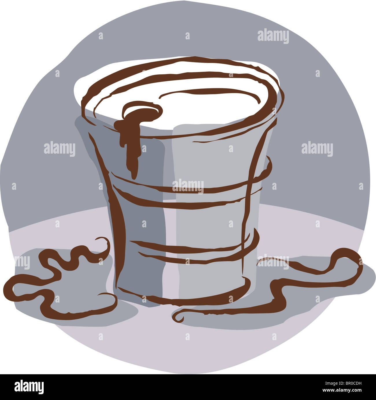 Oil spilling out of a can Stock Photo - Alamy