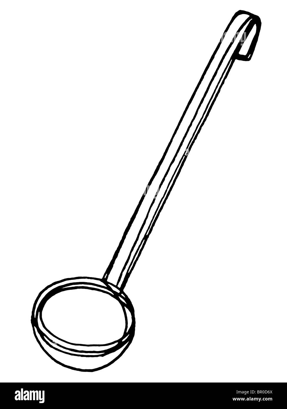 A black and white illustration of a ladle Stock Photo - Alamy