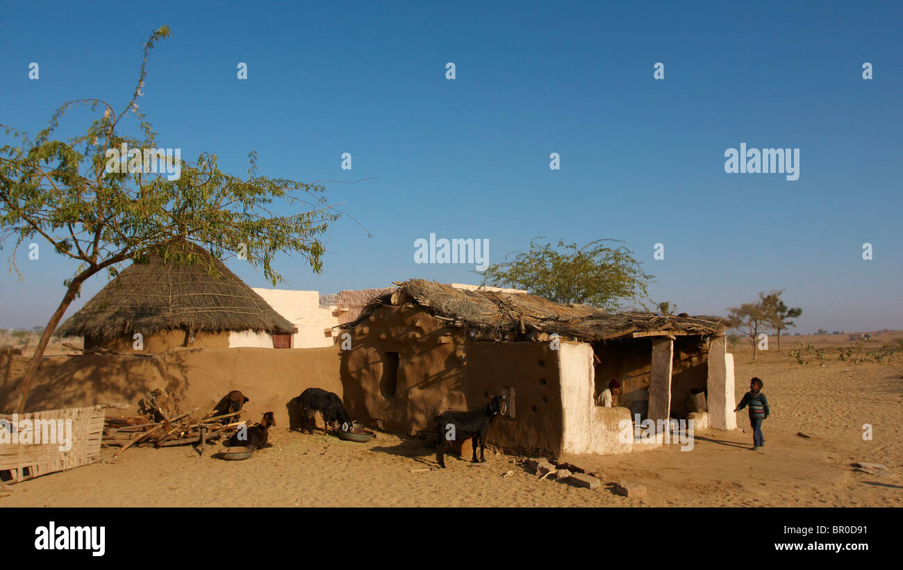 Village by the desert Stock Photo - Alamy
