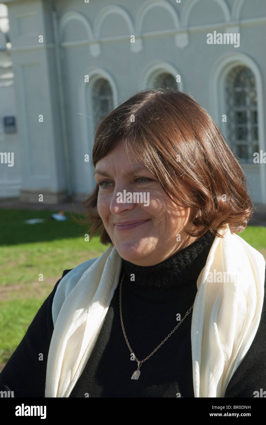 Smiling Russian woman Stock Photo - Alamy