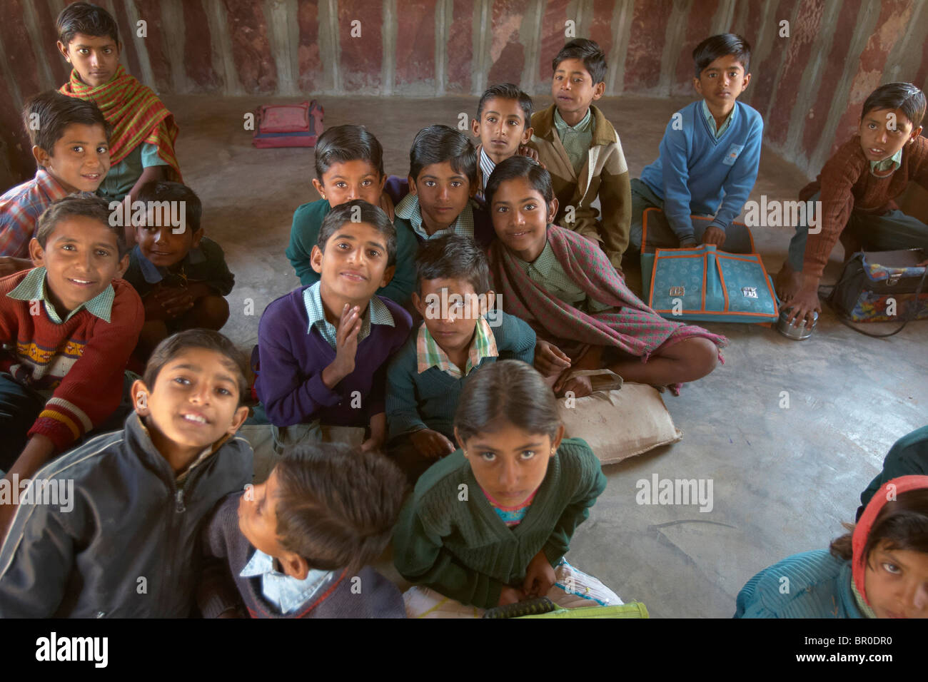 Children prepare for classes Stock Photo - Alamy
