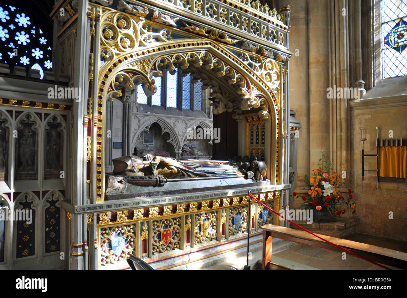 Interior and tomb in Exeter cathedral Stock Photo - Alamy