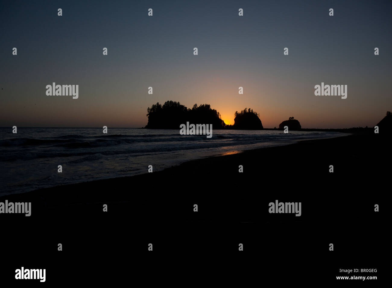 sunset at la push beach on the pacific northwest coast Stock Photo - Alamy