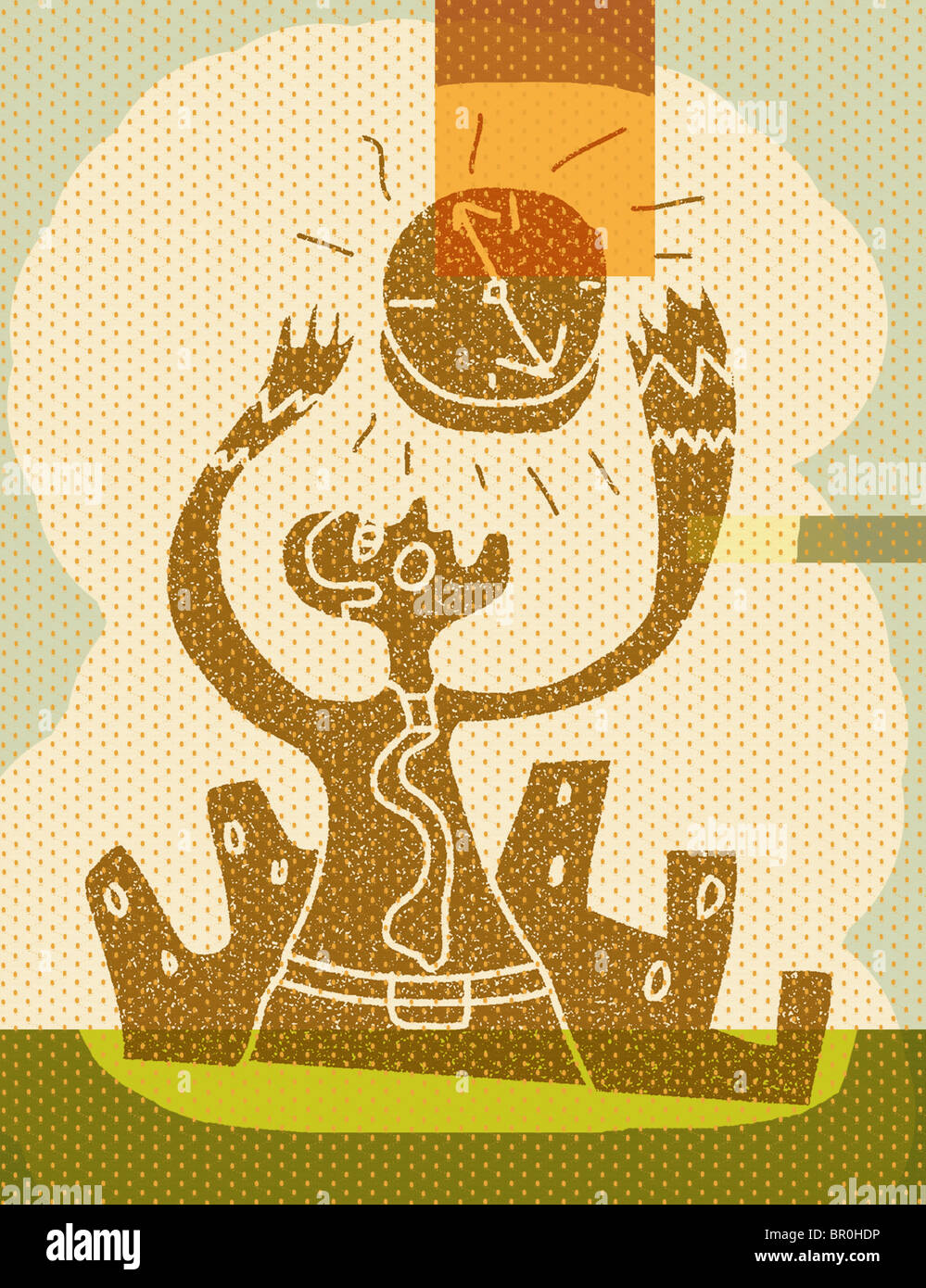 A man looking up at a clock Stock Photo - Alamy