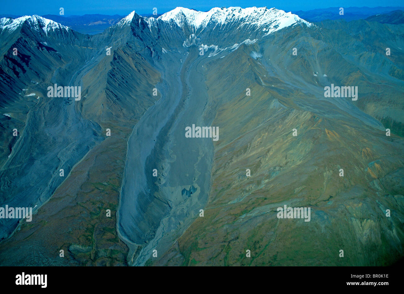 Aerial view of Mount McKinley (Denali) and the Alaska Range, Denali ...