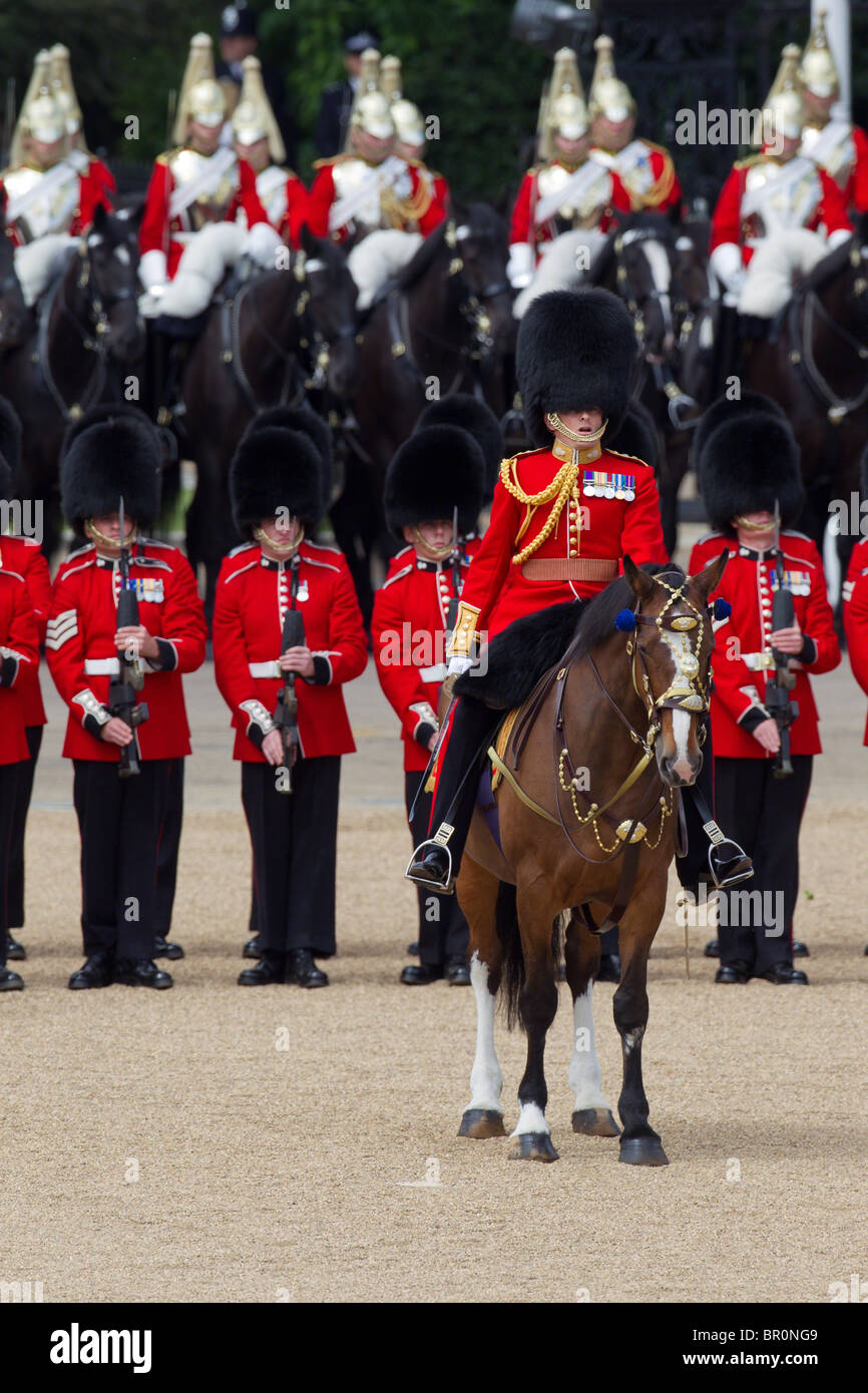 'Roly' Walker, Field Officer, commanding the parade. "Trooping the ...