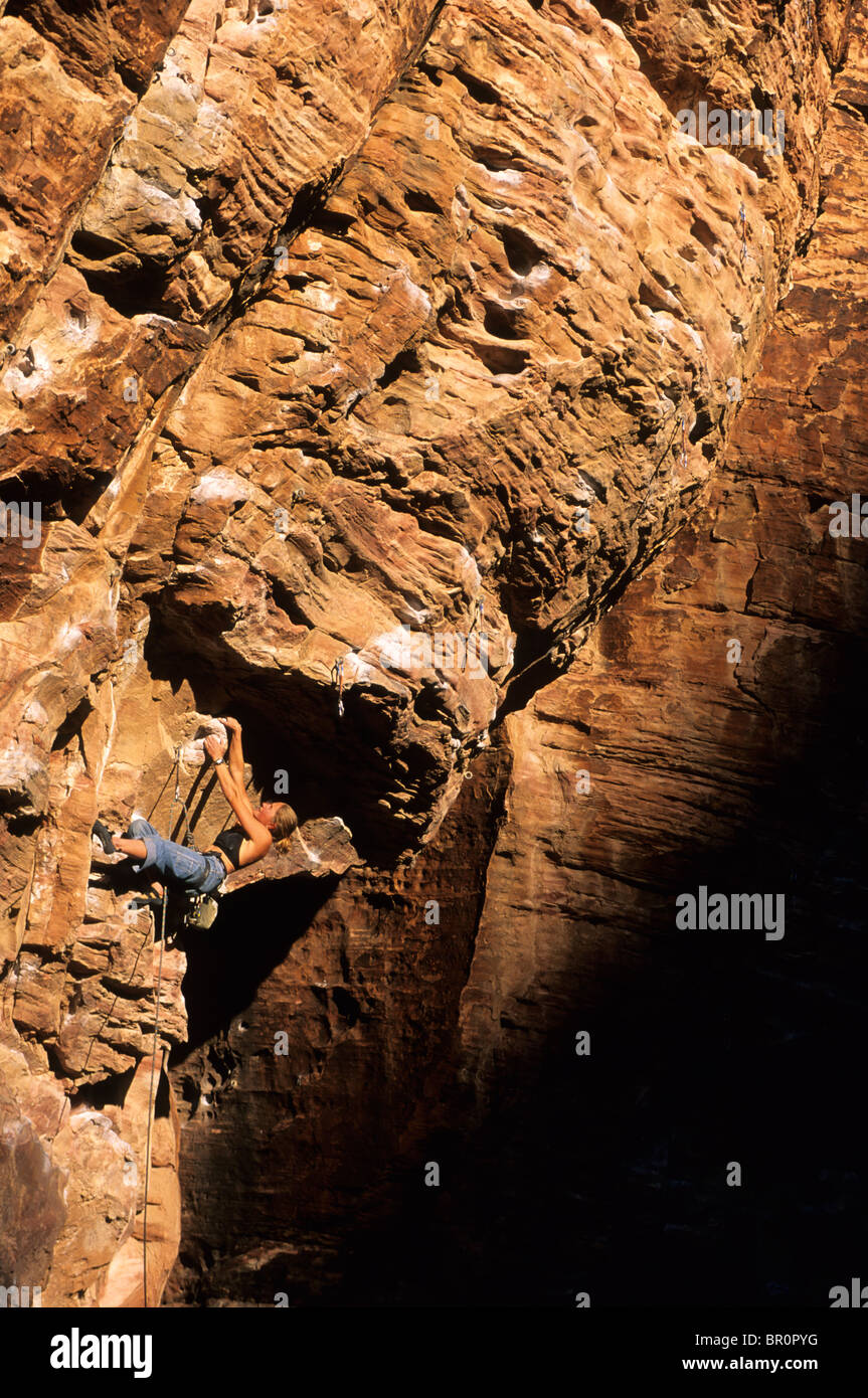 Rock climber. Red Rocks, Las Vegas, Nevada, USA Stock Photo - Alamy
