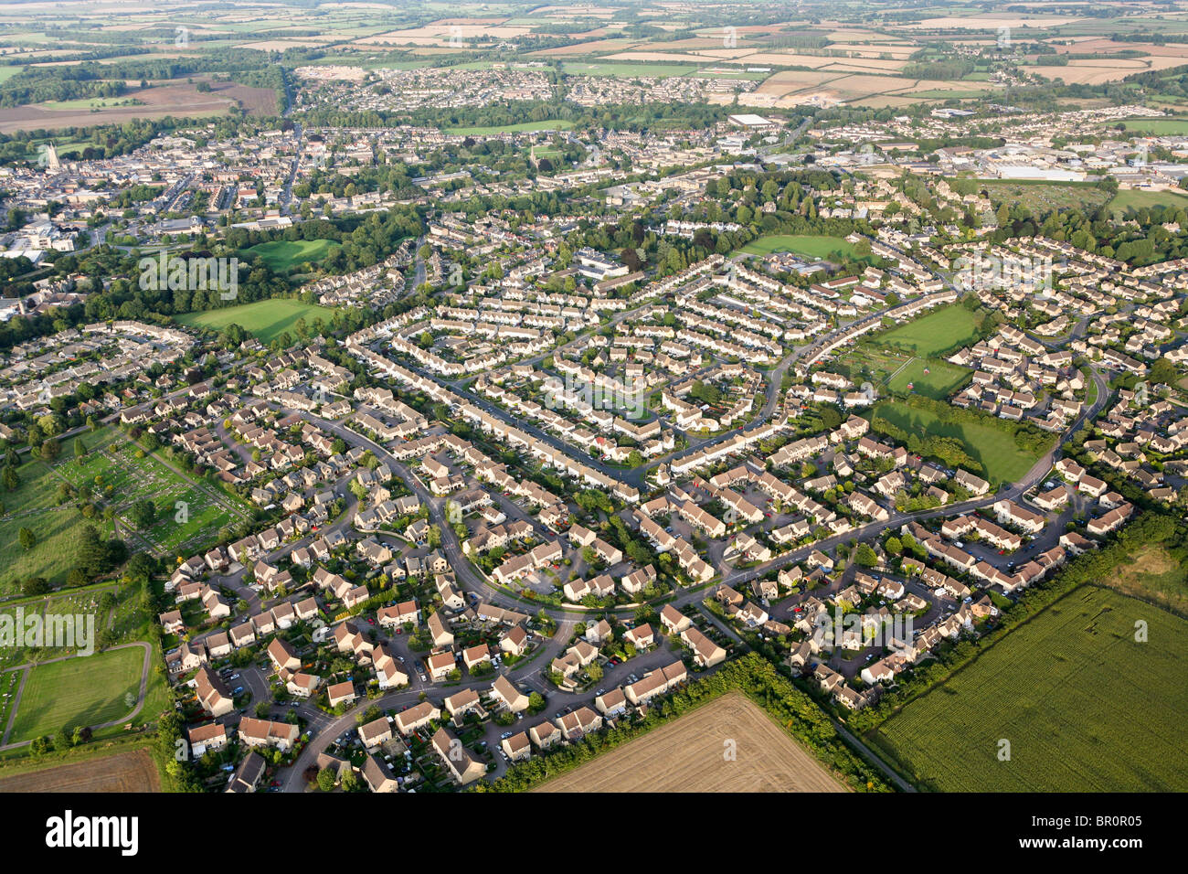 An aerial view of the housing estate of Chesterton on the outskirts of ...