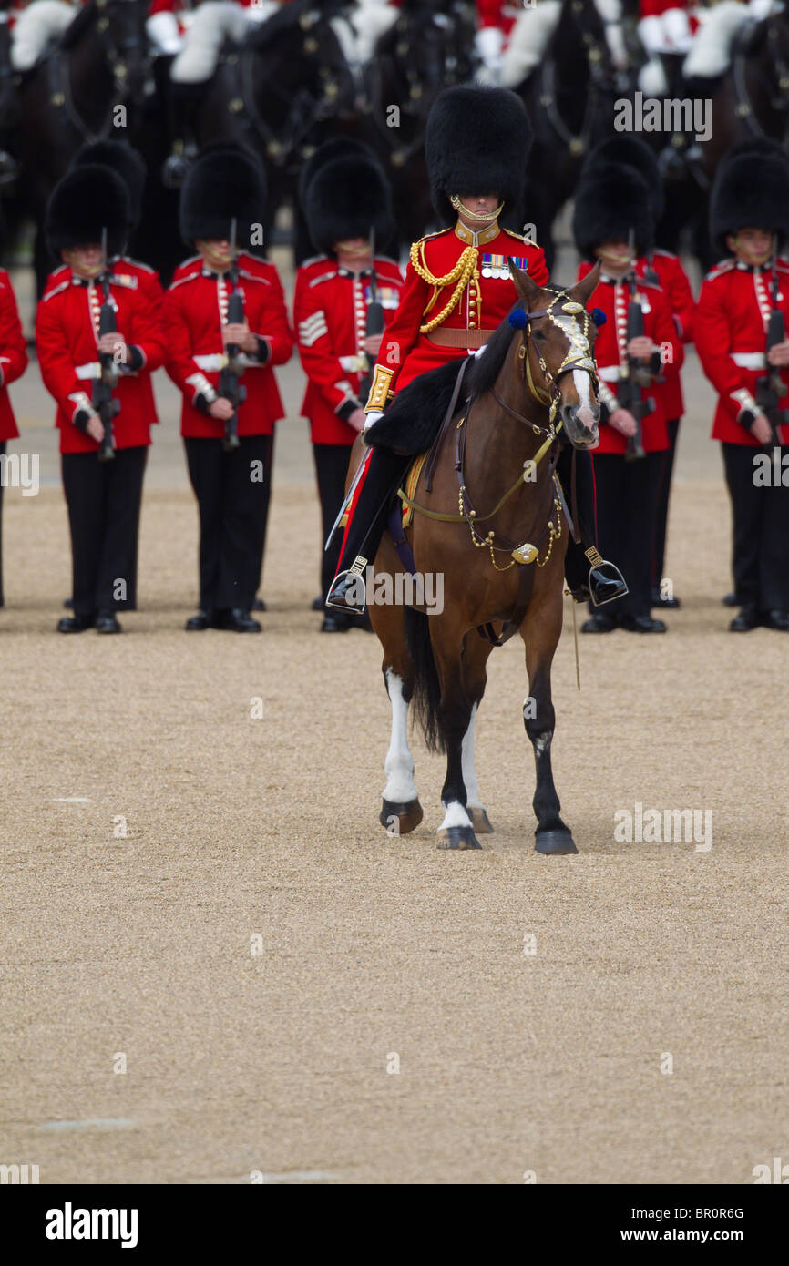 'Roly' Walker, Field Officer, commanding the parade. "Trooping the ...
