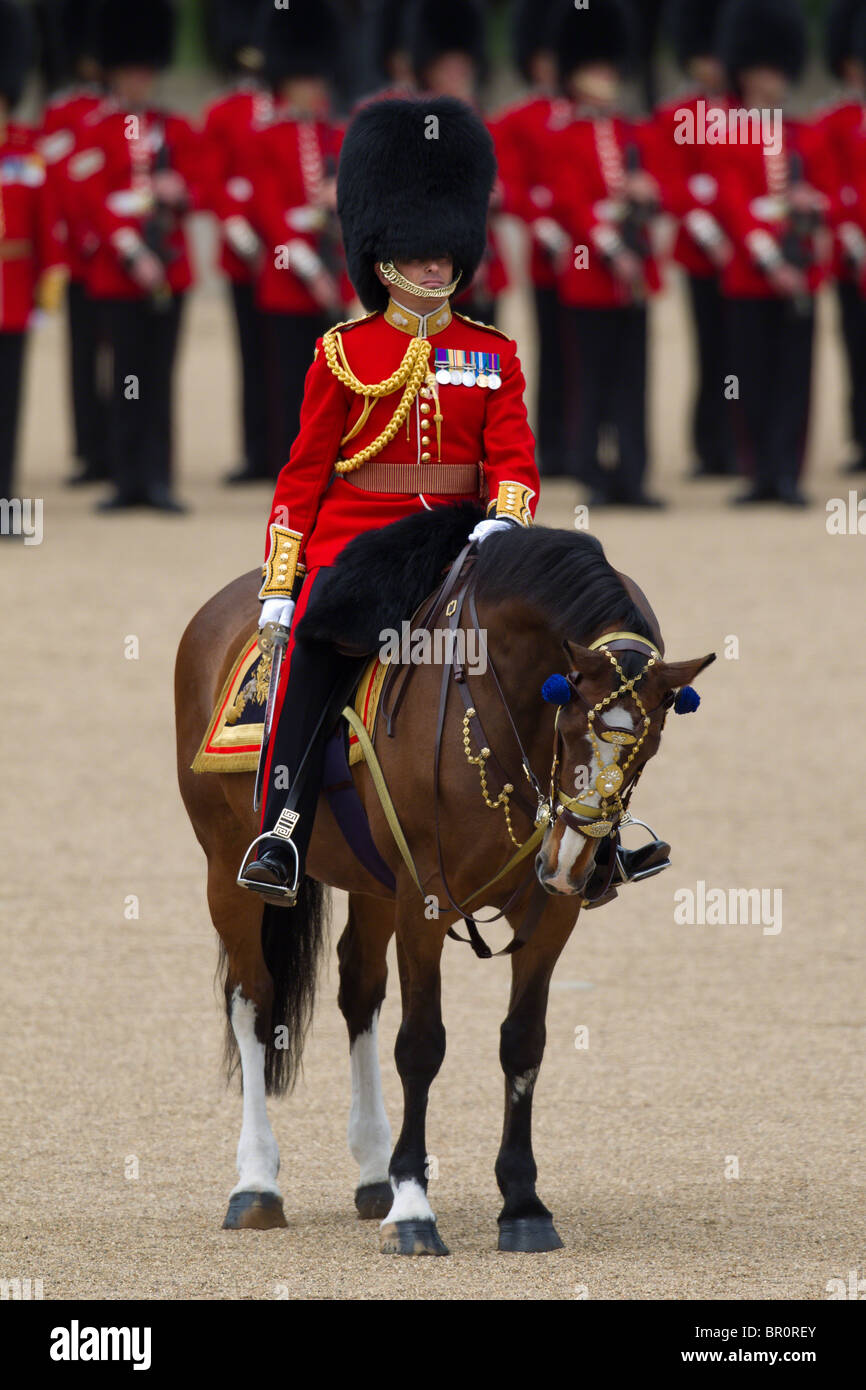 'Roly' Walker, Field Officer, commanding the parade. "Trooping the ...