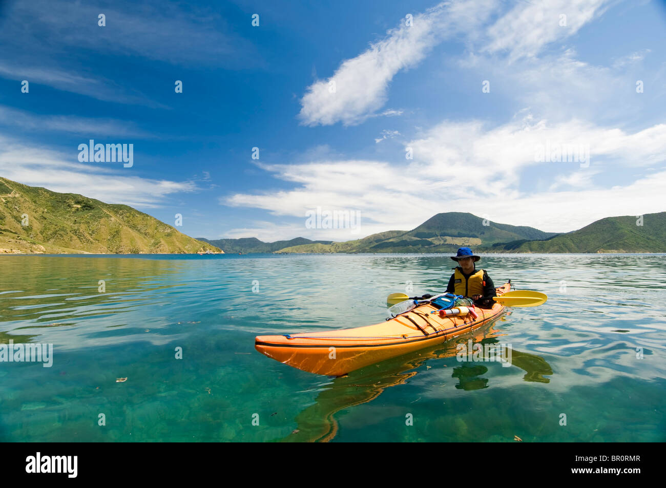 New Zealand, South Island, Marlborough Sounds. Sam Robinson sea ...